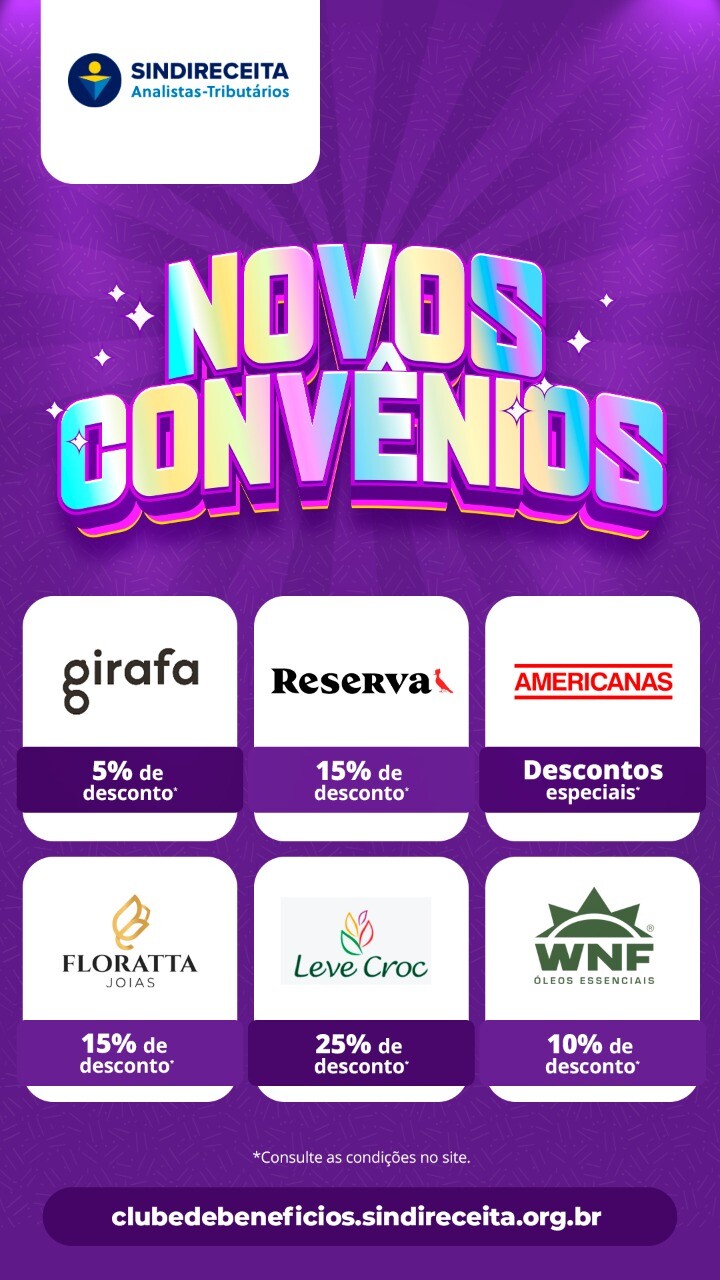 Conheça os novos convênios no Clube de Benefícios do Sindireceita